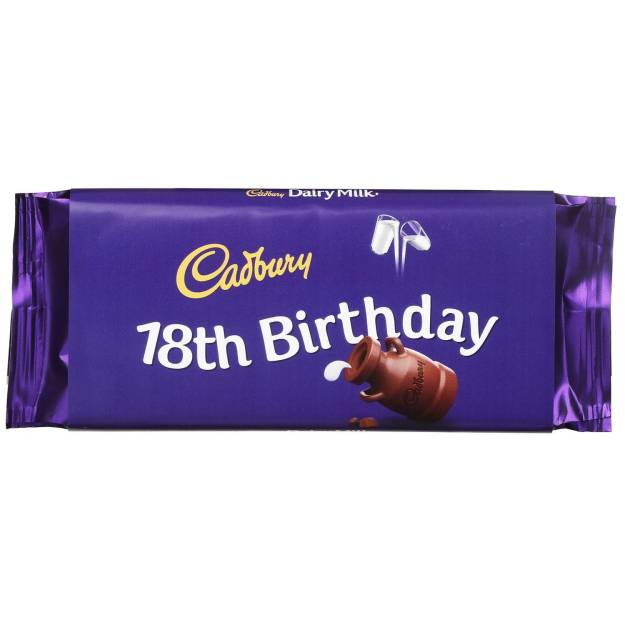 18th Birthday - Cadbury Dairy Milk Chocolate Bar 110g | 1057-022 ...