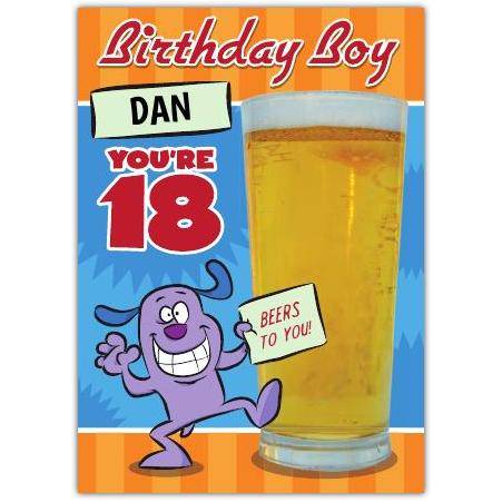 Beers To You Happy 18th Birthday Card | Greeting Card | greetings.ie ...
